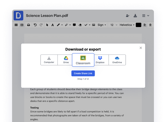 Edit PDFs with DocHub for Google Classroom