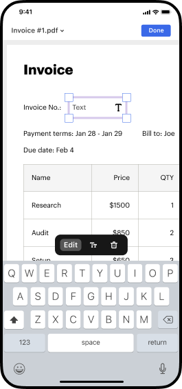 Draw signature/initials on a PDF on mobile | DocHub