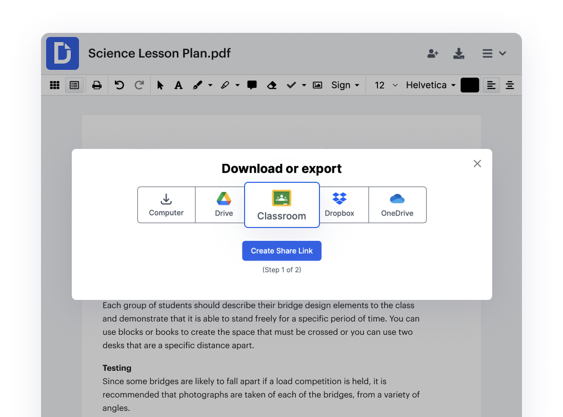 Edit PDFs with DocHub for Google Classroom
